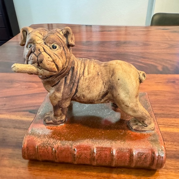 Accents | Vintage Bulldog Smoking Cigar Dog Sculpture Ceramic Figurine ...